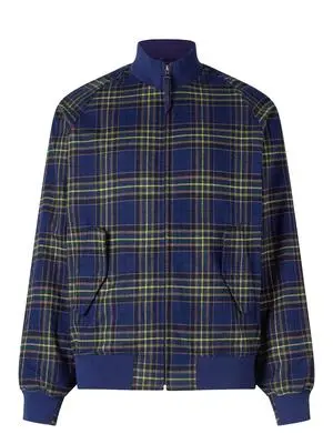 Golden Bear Raleigh Checked Cotton Bomber Jacket - Blue