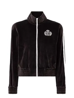 SPORTY & RICH Elio Cotton-velour Track Jacket - Brown