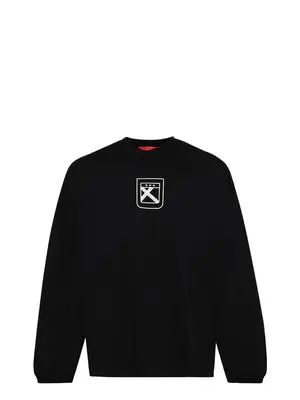 032C Fainting Cross Oversized Longsleeve - Black