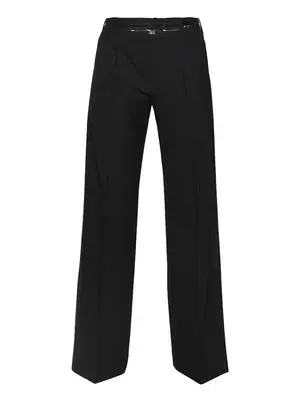 032C Straight Leg Suit Trousers - Black