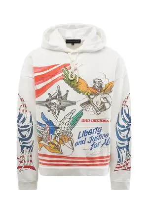 WHO DECIDES WAR BY EV BRAVADO Liberty Hooded Pullover - White