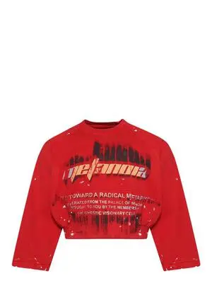 RIVINGTON ROI REBIS Radical Paper Rose Crewneck Meta - Red