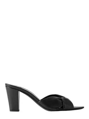 Saint Laurent Franciane Twisted Leather Mules - Black
