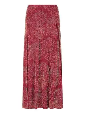 Rabanne Embellished Crepe Maxi Skirt - Red