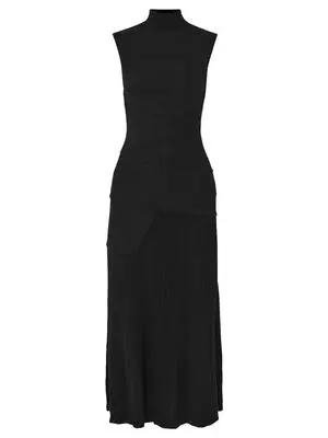 Proenza Schouler Federica Layered Ribbed-knit Midi Dress - Black