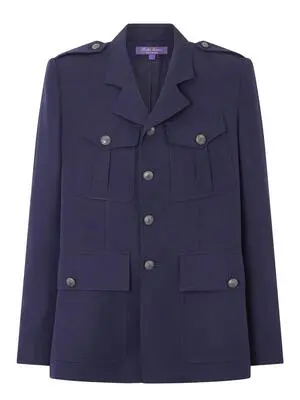 Ralph Lauren Annabeth Grain De Poudre Wool Jacket - Blue