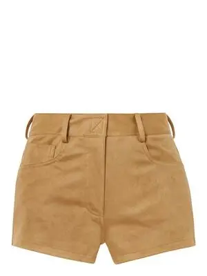 Norma Kamali Brushed High-waist Shorts - Brown