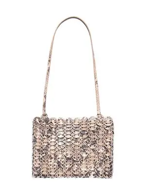Rabanne Snake-Effect Leather Chainmail Shoulder Bag Snake Print
