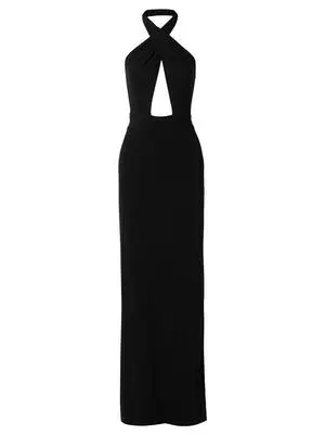NILI LOTAN Lita Convertible Jersey Halterneck Gown - Black