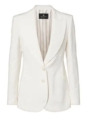 Etro Embroidered Cotton-blend Blazer - White