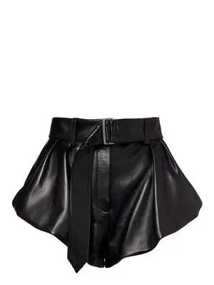 Magda Butrym Belted High-rise Leather Shorts - Black