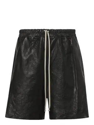 Rick Owens Leather Bermuda Shorts - Black