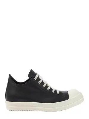 Rick Owens Leather Low-top Sneakers - Black