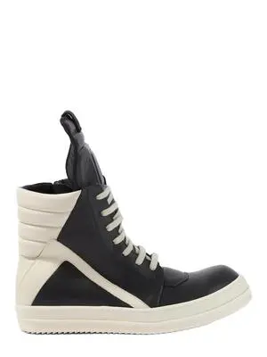 Rick Owens Leather High-top Sneakers - Black