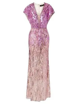 Jenny Packham Sequin Embellished Gown - Purple