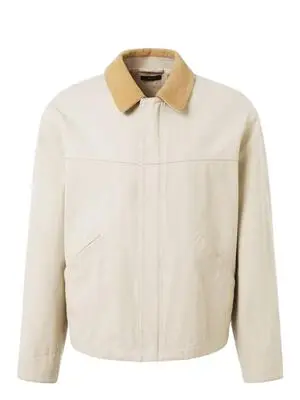 TOM FORD Suede-trimmed Cotton Canvas Jacket - White