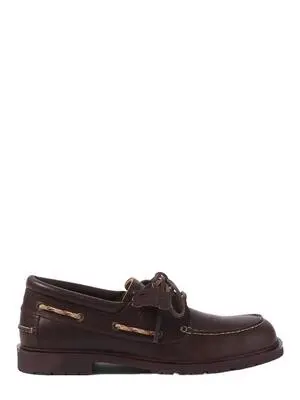 Burberry Leather Boat Shoes - Burgundy