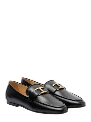 TOD'S T Timeless Leather Loafers - Black