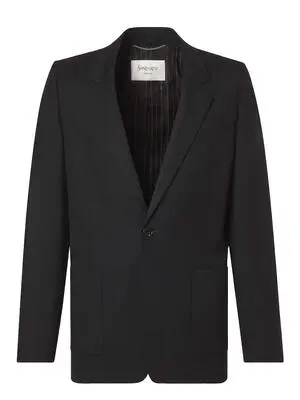 Saint Laurent Wool Gabardine Blazer - Black