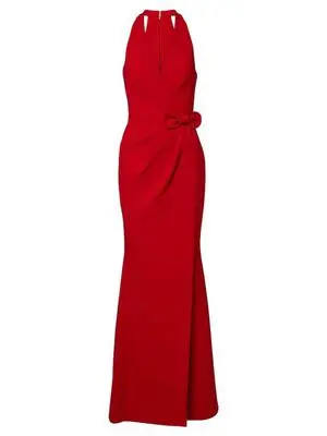 Elie Saab Bow-detail Halterneck Gown - Red