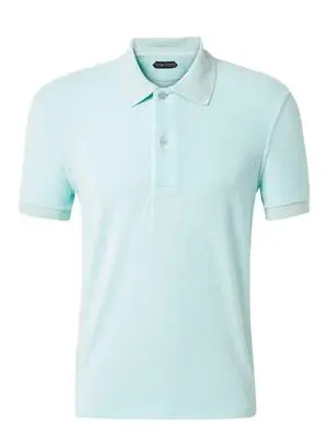 TOM FORD Cotton-blend Terry Polo Shirt - Blue