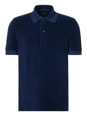 TOM FORD Cotton-blend Terry Polo Shirt - Blue
