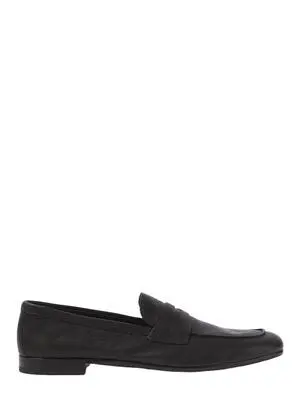 Prada Leather Penny Loafers - Black