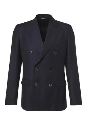 Dolce & Gabbana Double-breasted Virgin Wool Blazer - Black