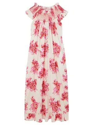 Loretta Caponi Delfina Floral-print Cotton Maxi Dress - Pink