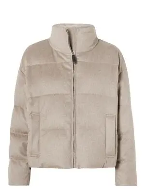 Max Mara Quilted Brushed-cashmere Down Jacket - Neutrals