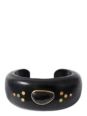 Isabel Marant Wood, Gold-tone, And Bone Cuff - Black