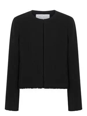 Gabriela Hearst Normand Frayed Wool And Cashmere-blend Jacket - Black