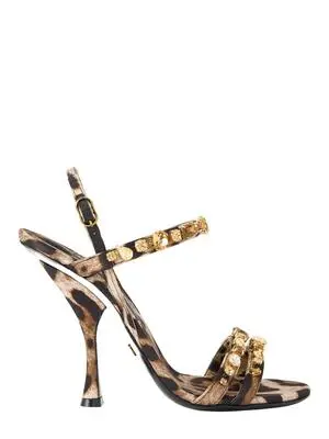Dolce & Gabbana Crystal-embellished Leopard-print Sandals - Animal Print