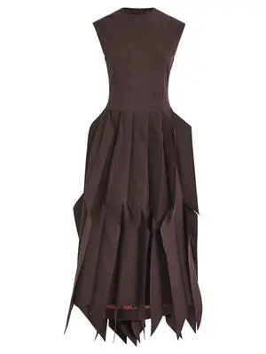 A.W.A.K.E. Mode Panel Appliqué Midi Dress - Brown