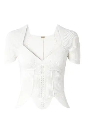 Cult Gaia Eliza Crocheted Top - White