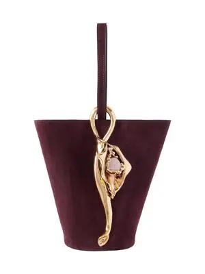 Chloé Eden Treasure Embellished Suede Tote - Purple