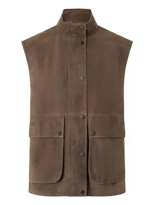 Brunello Cucinelli Embellished Suede Vest - Brown
