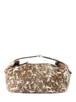 Calvin Klein Andy Printed Calf Hair Clutch - Brown