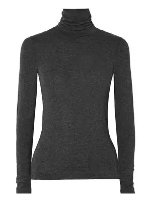 AGOLDE AGOLDE Pascale Stretch-Jersey Turtleneck Top Dark Gray