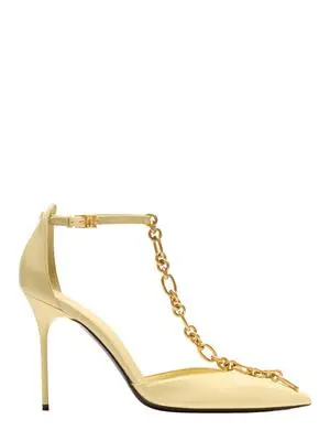 Balmain Sync Shiny Lambskin Stilettos - Yellow