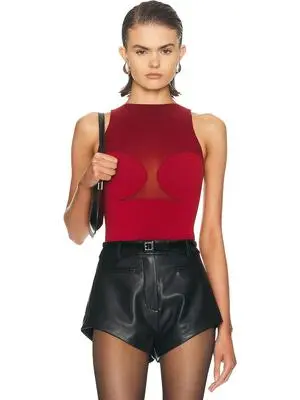 Wolford Bustier String Bodysuit - Crimson