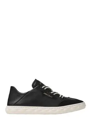 JIMMY CHOO Diamond Light Leather Sneakers - Black