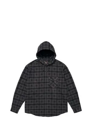 Supreme X Number Ine Hooded Flannel Shirt - Black