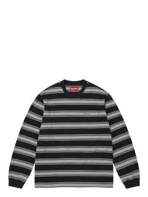 Supreme Stripe Pocket Long-sleeve Top - Black