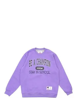 Supreme X Champion Stay In School Crewneck - Purple
