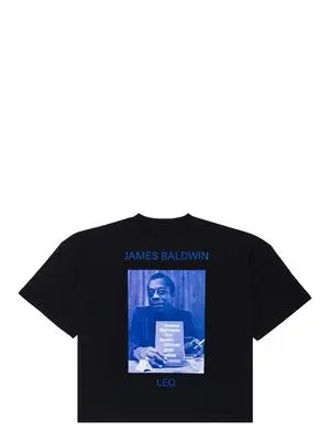 Goat Horoscope Leo Tee, James Baldwin - Black