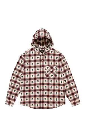 Supreme X Number Ine Hooded Flannel Shirt - White
