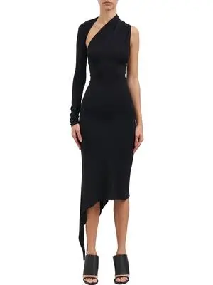 COURREGES Asymmetrical Dress - Black