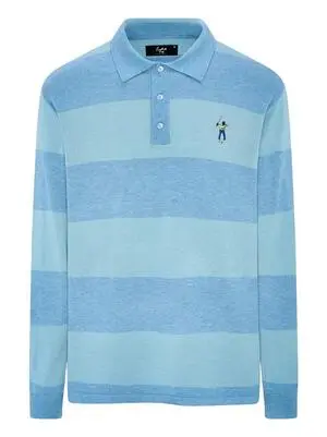 EASTSIDE GOLF Stripe Polo Sweater - Provence Blue/polaris Blue