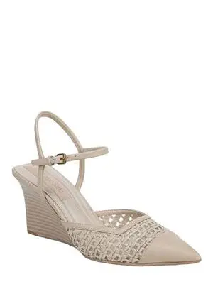 Franco Sarto Cherie Ankle Strap Wedge Pump - Alabaster